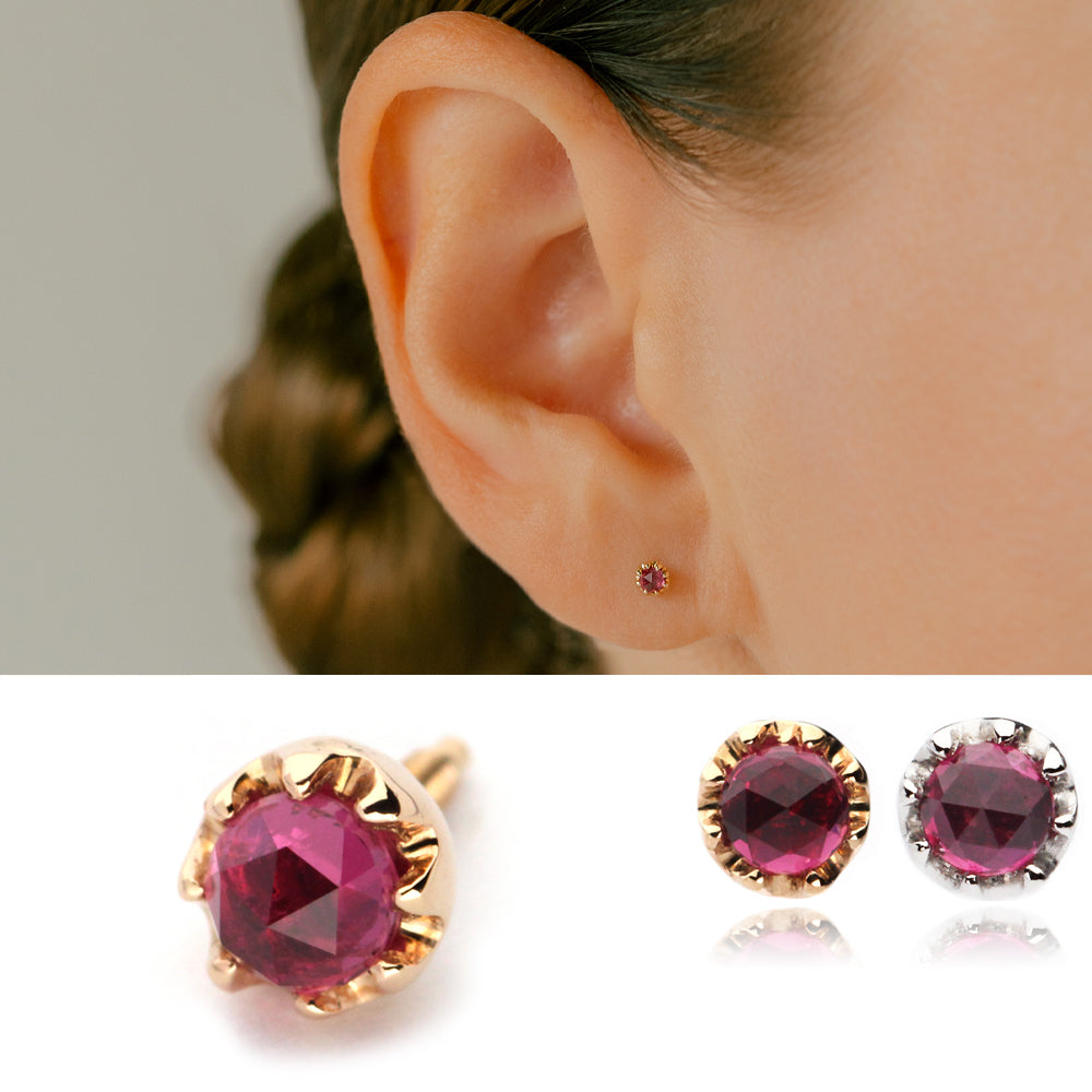 Rose Cut Ruby Body Piercing │ Compatible with 14G and 16G Body Piercin – PICOLLET