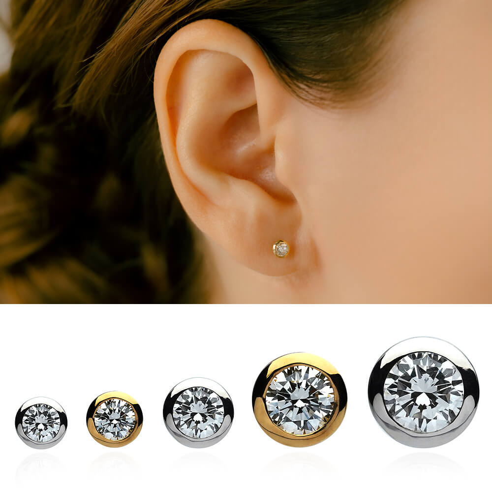 Snag-Free Diamond Earrings | K18/Pt Diamond Body Piercings – PICOLLET